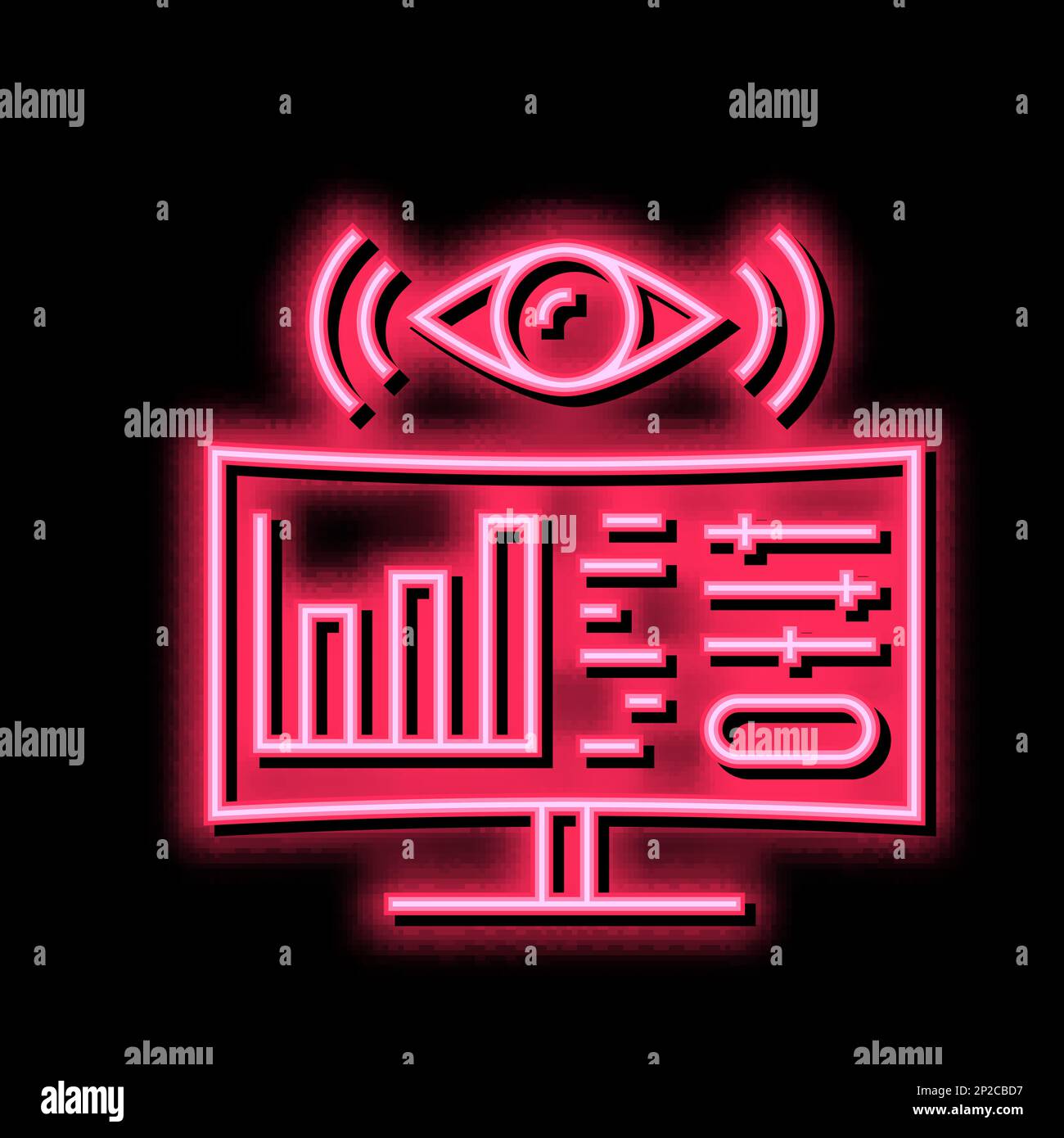 monitoring system neon glow icon illustration Stock Vector Image & Art ...