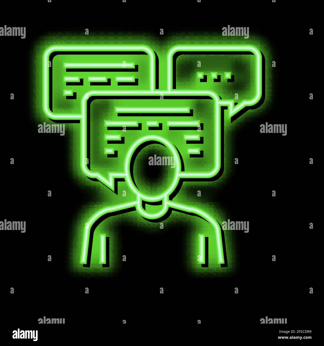 communication soft skill neon glow icon illustration Stock Vector Image ...