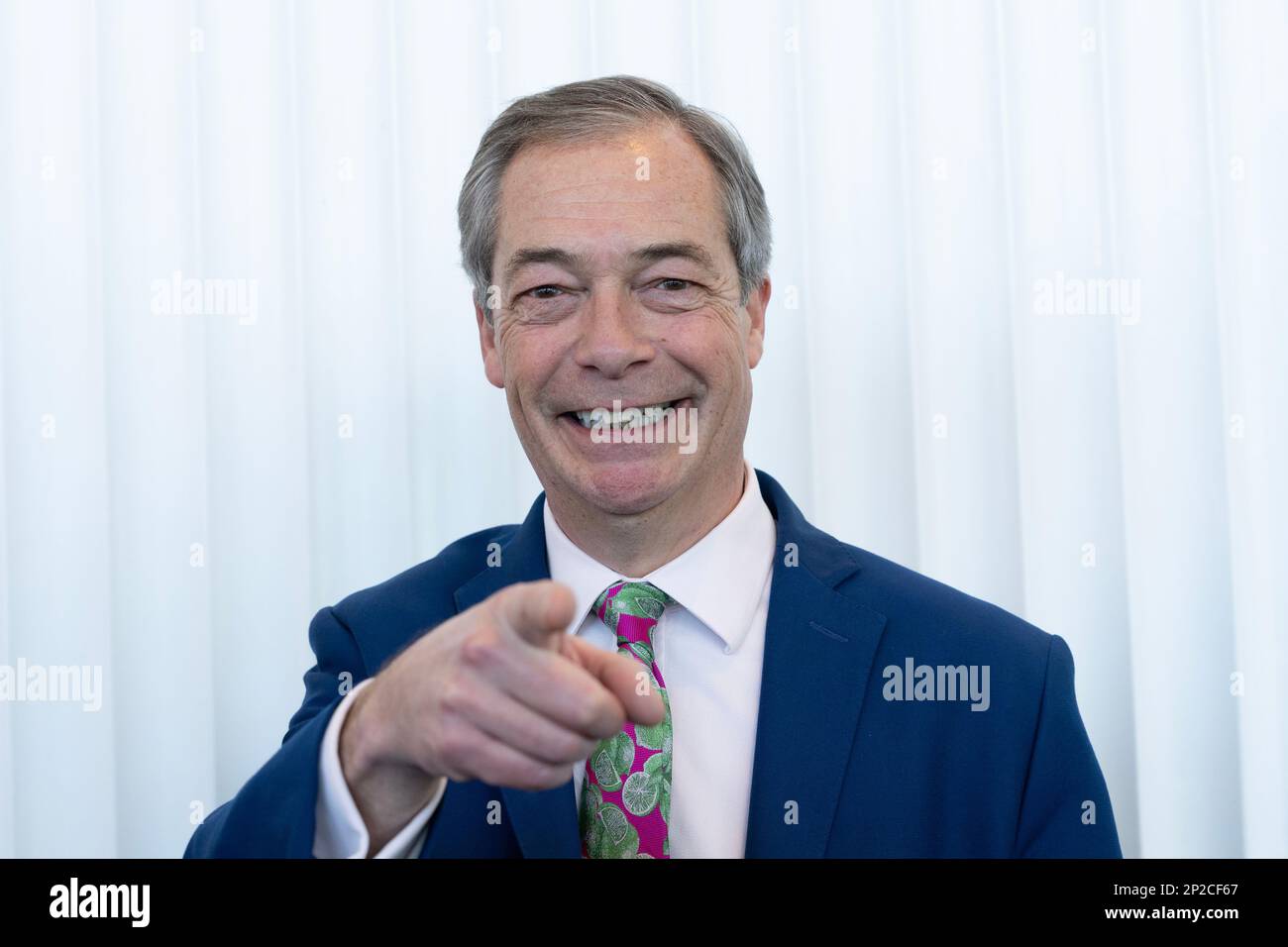 Nigel Farage poses on the 3rd day of CPAC Washington, DC conference at ...