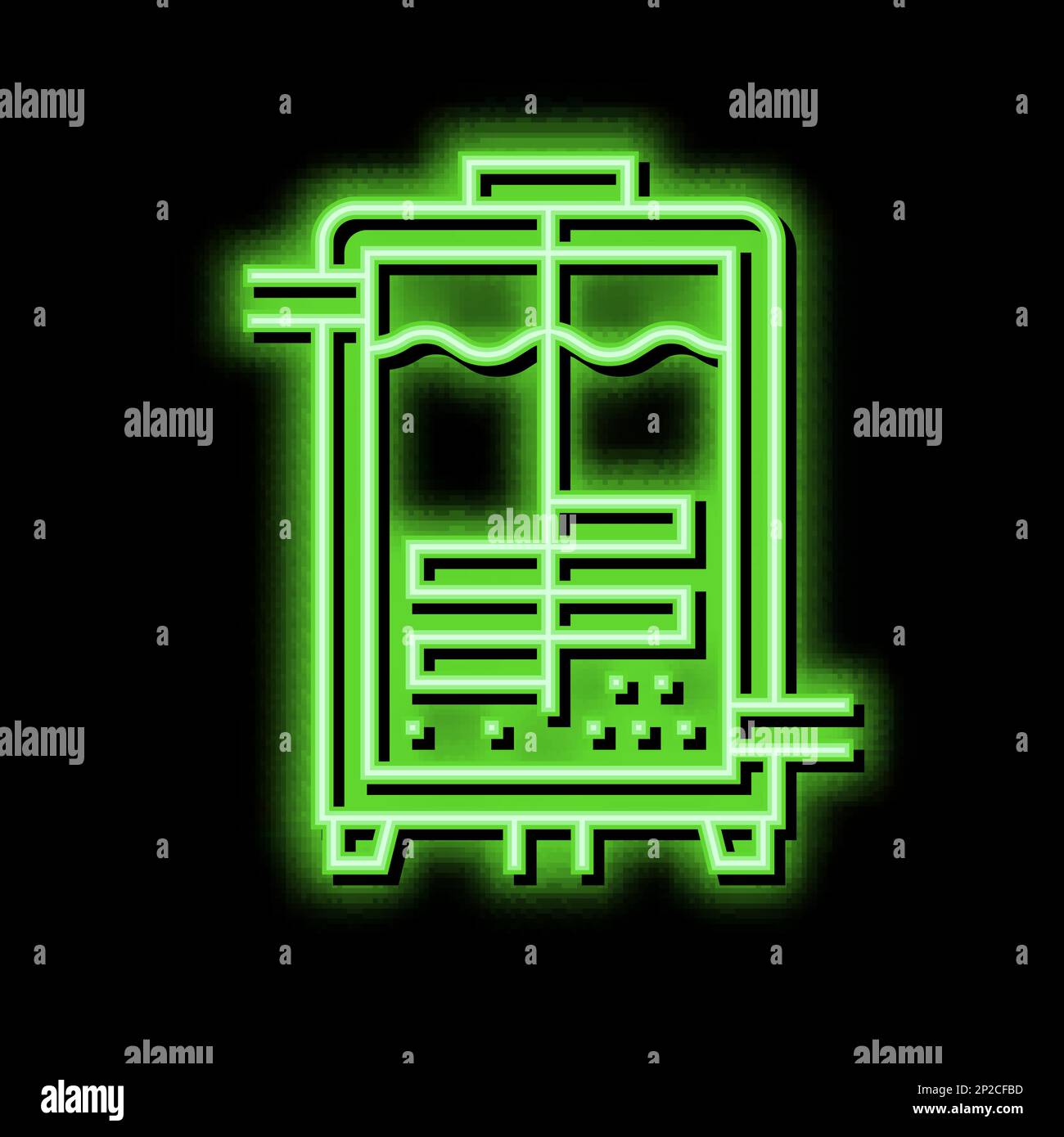 fermentation pharmaceutical production neon glow icon illustration ...