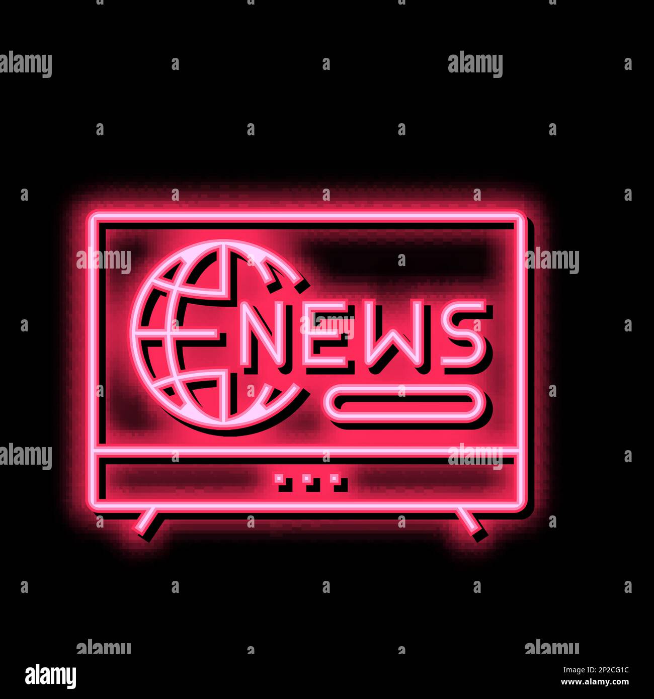 television news neon glow icon illustration Stock Vector Image & Art ...