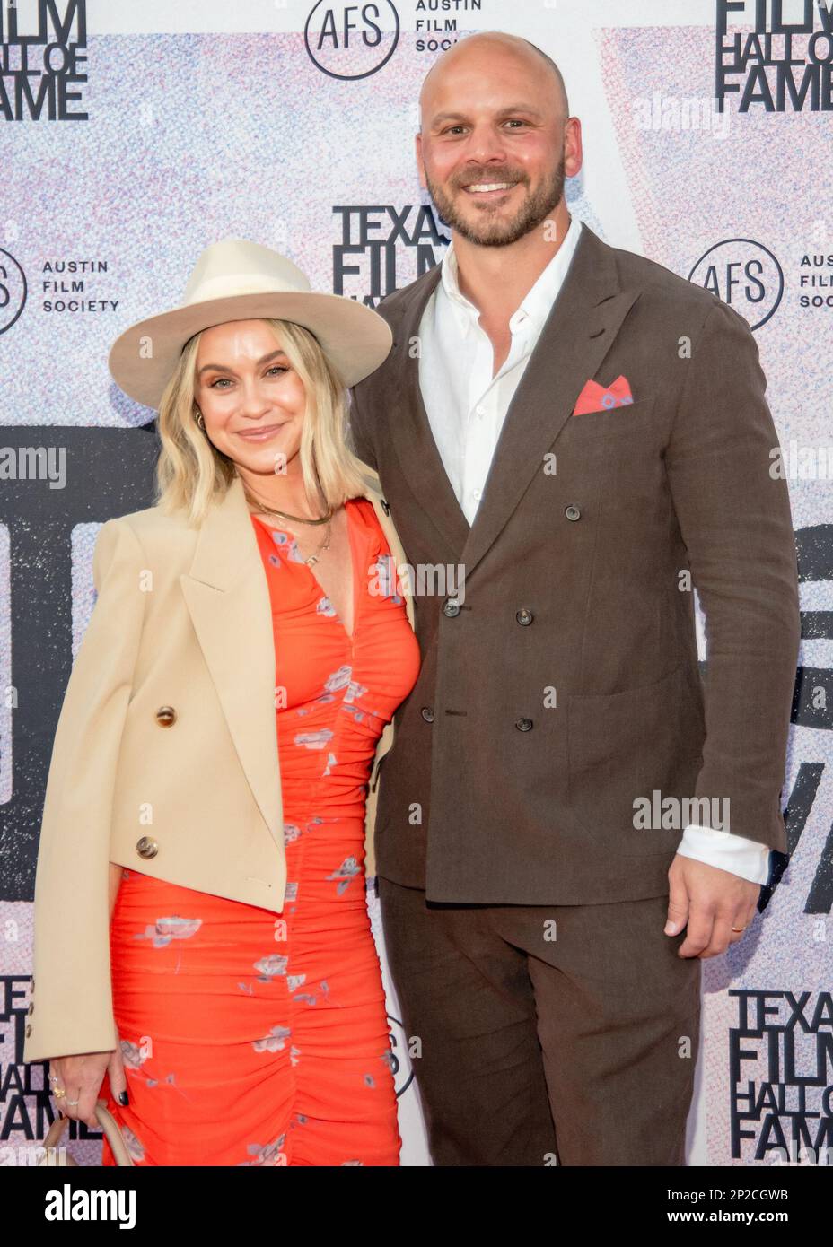 Becca Tobin and Zach Martin attends the Austin Film Society's 21st annual Texas Film Awards at ...