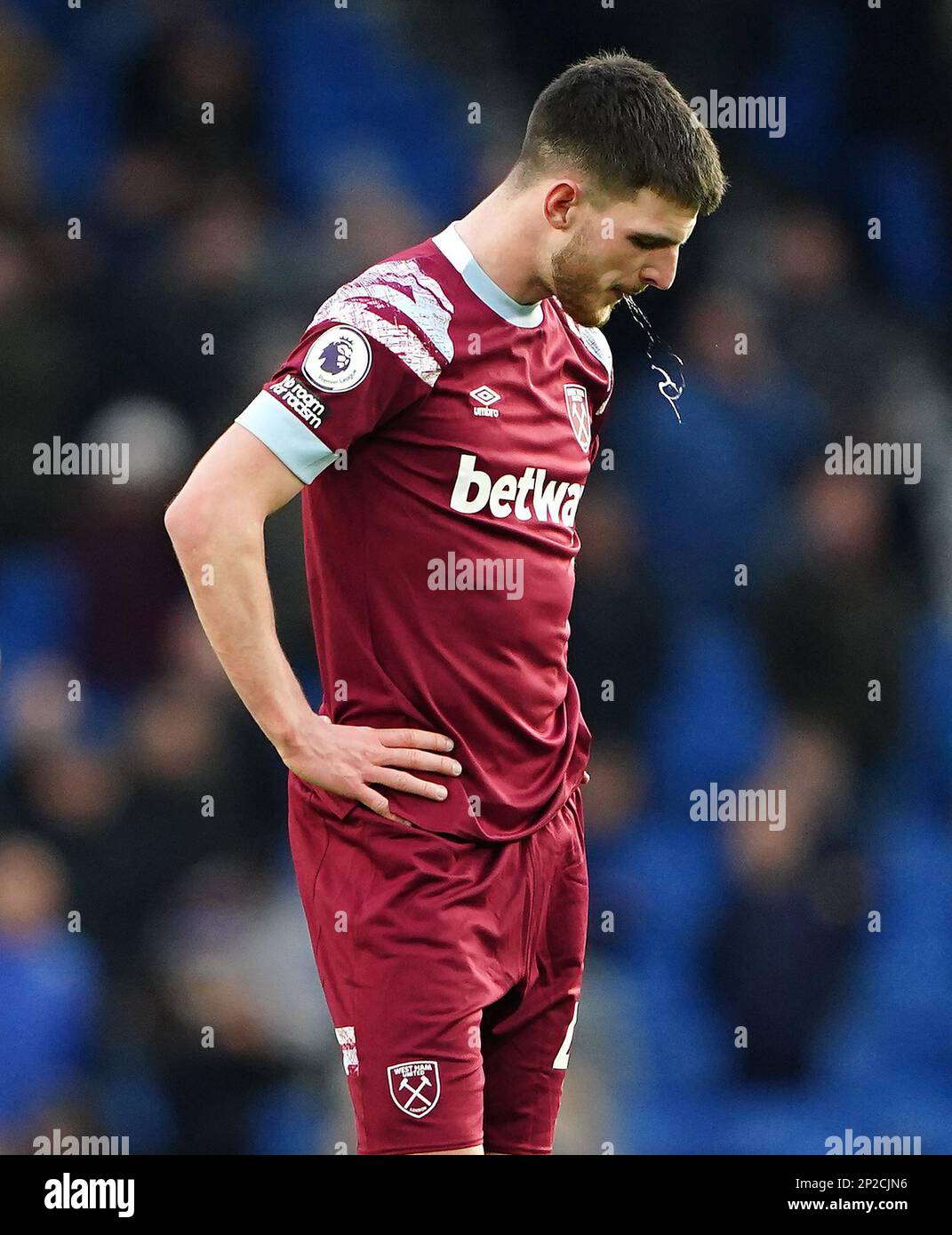 West Ham United's Declan Rice looks dejected during the Premier League ...