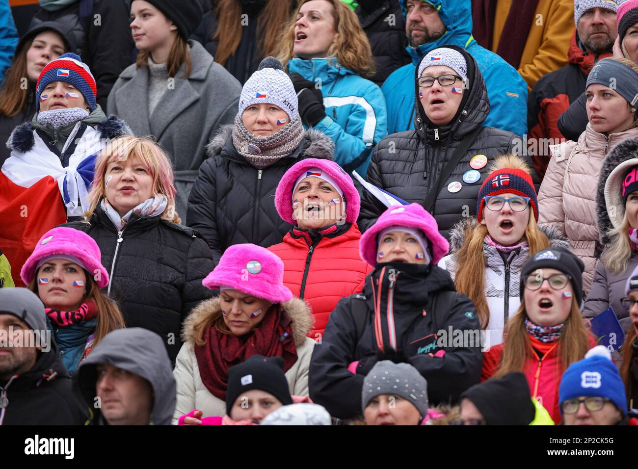 Czech fans during the men's Biathlon World Cup 12.5 km pursuit event in ...
