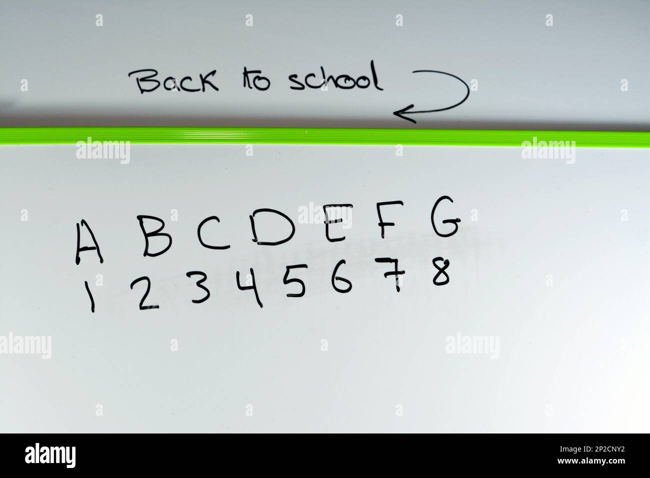 Back to school texture on a school white board for teaching children ...