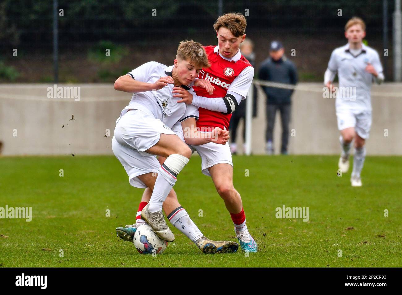Swansea, Wales. 4 March 2023. Callum Deacon of Swansea City holds off ...