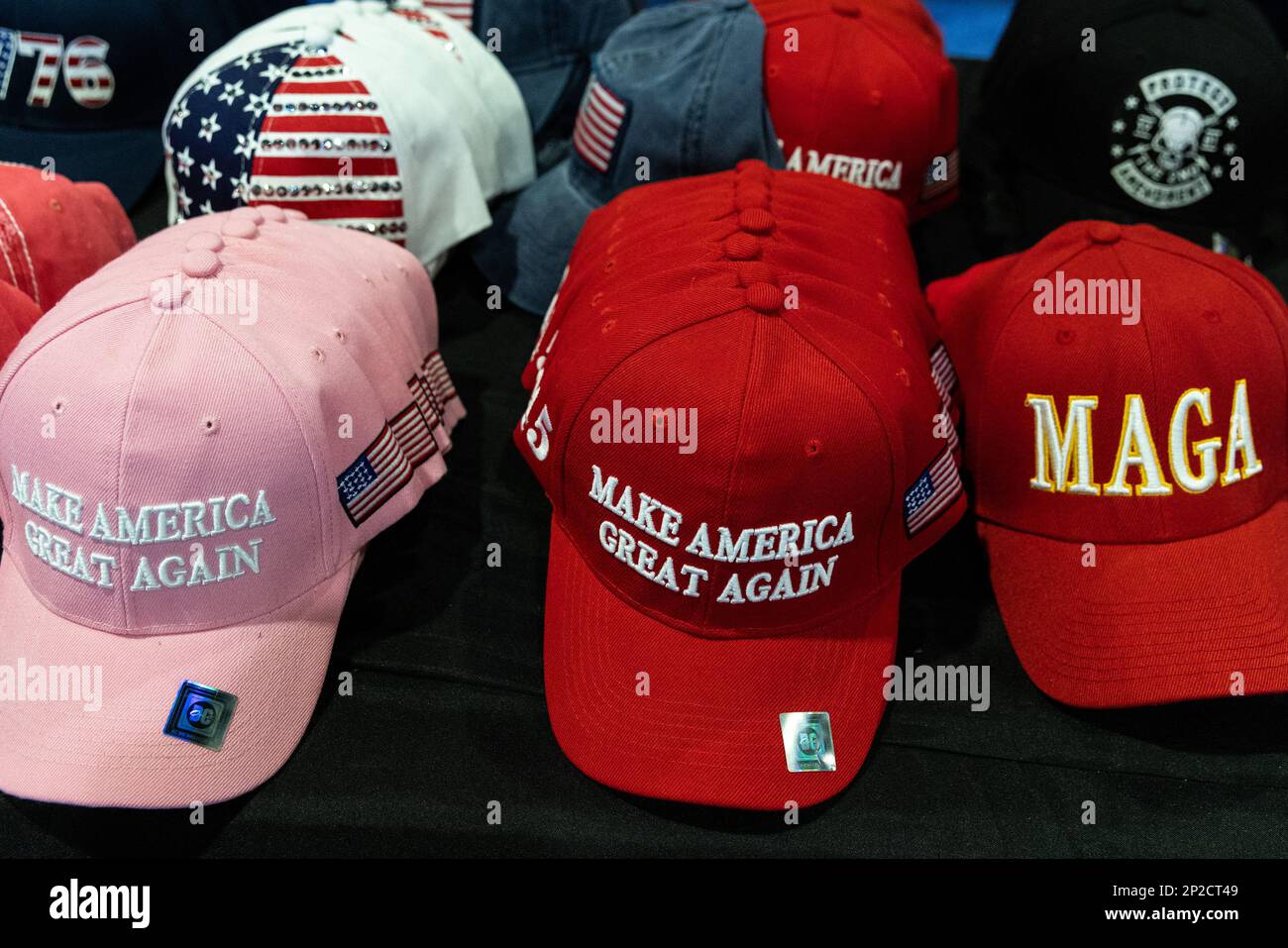 Make America Great Again hats on sale at the 2023 Conservative ...