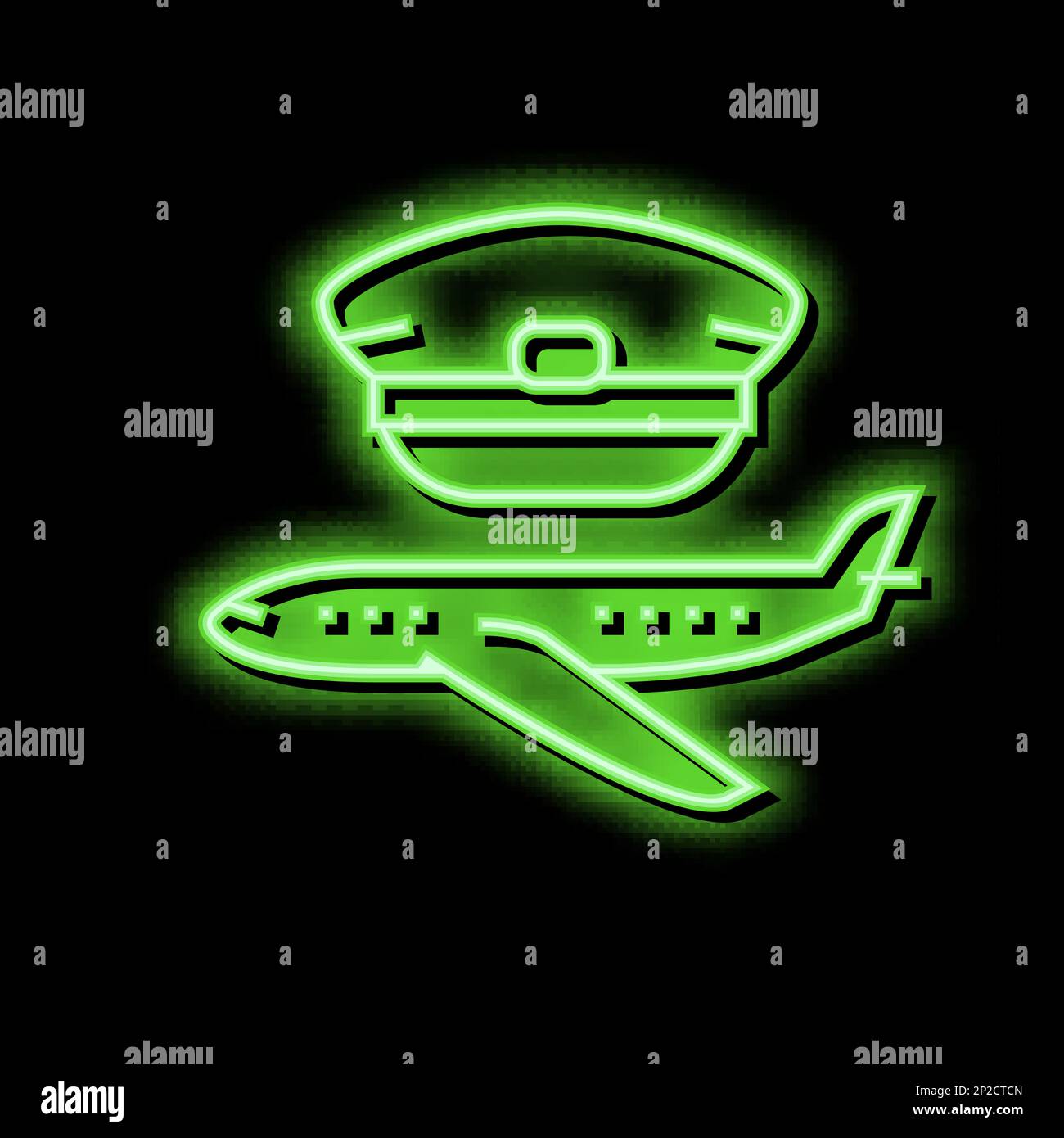 commercial aviation flight school neon glow icon illustration Stock ...