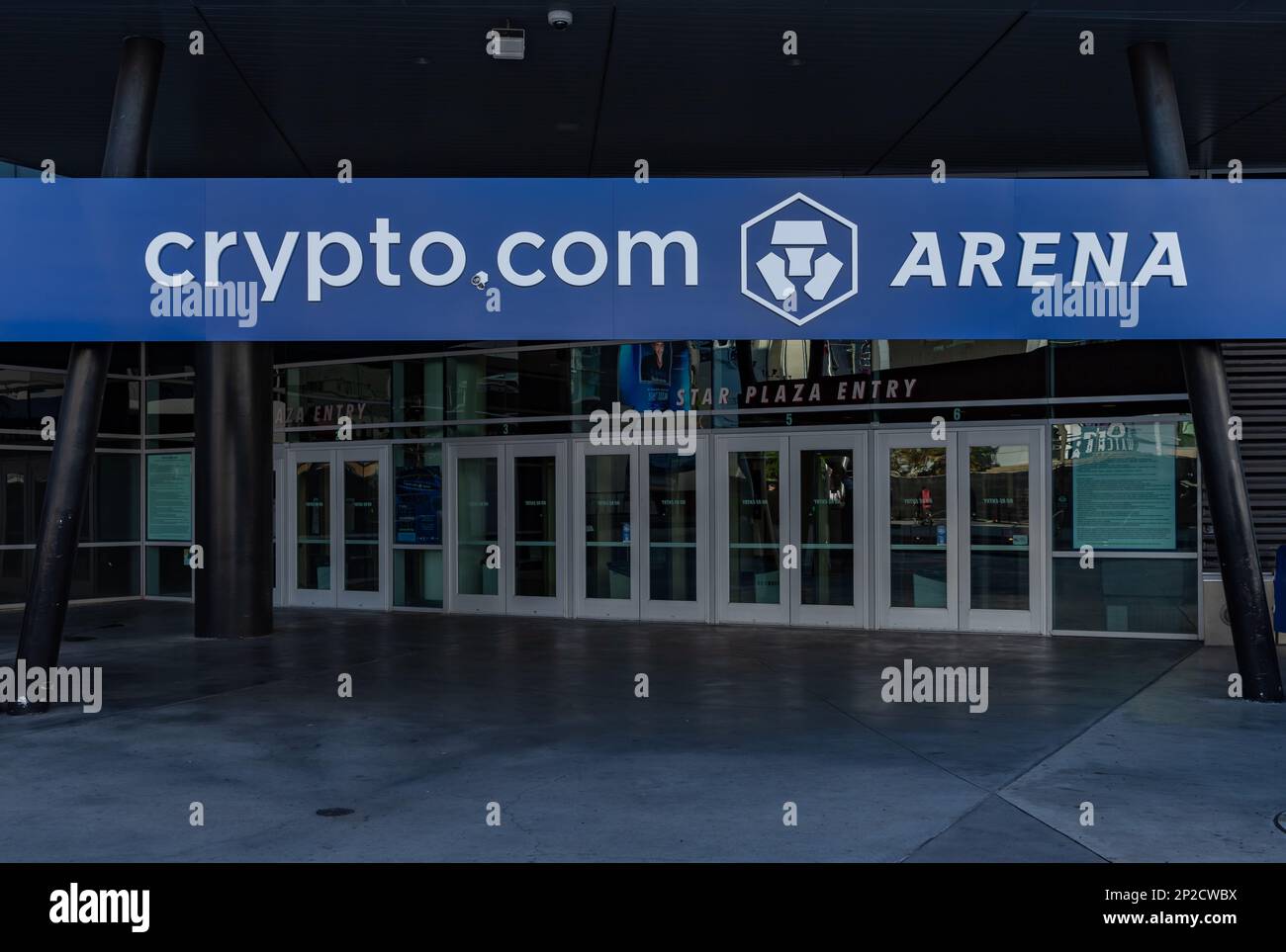 A picture of one of the entrances of the Crypto.com Arena Stock Photo ...