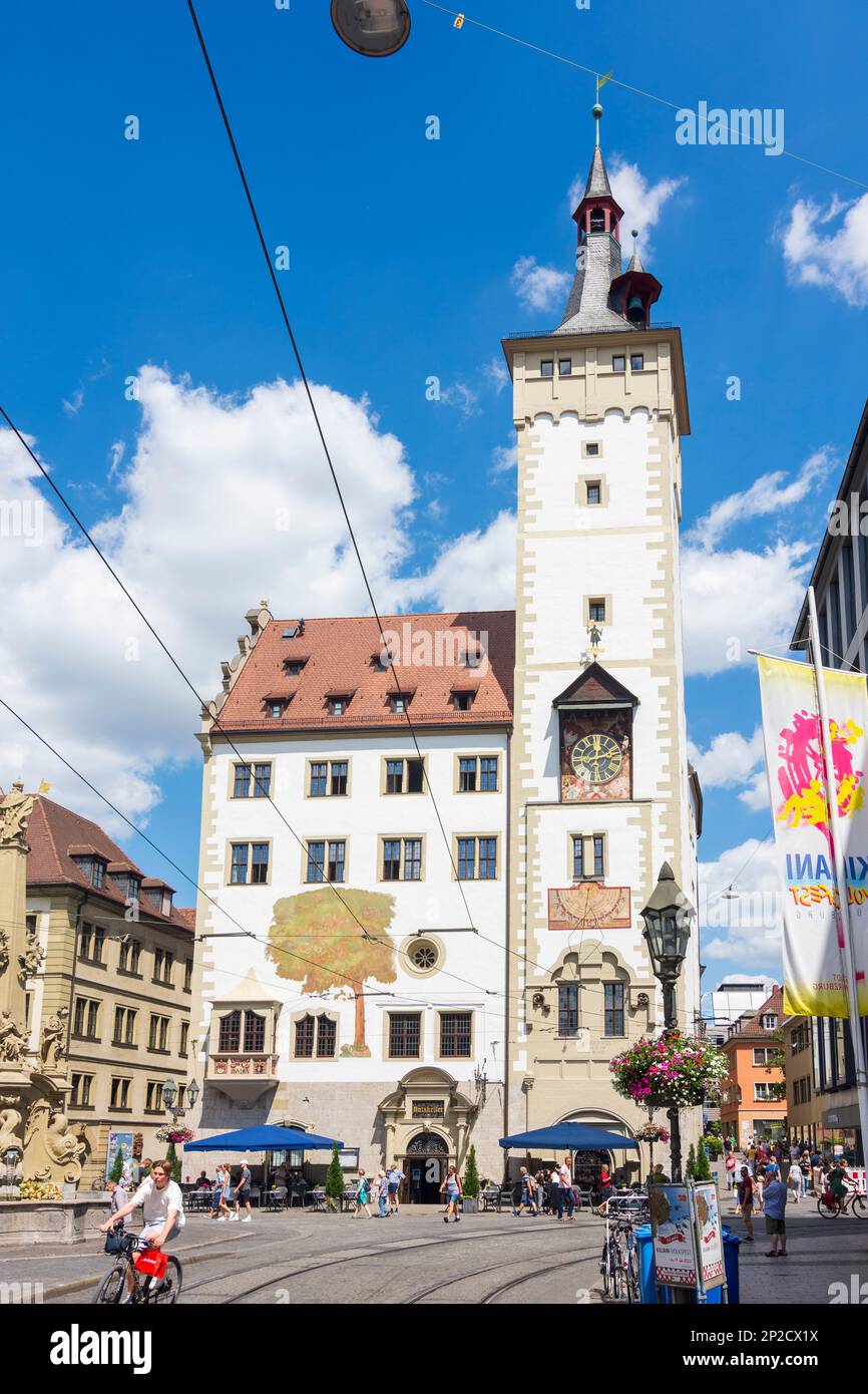 Würzburg: Town Hall, square Beim Grafeneckart in Unterfranken, Lower ...