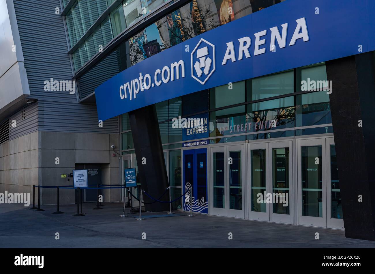 A picture of one of the entrances of the Crypto.com Arena Stock Photo ...