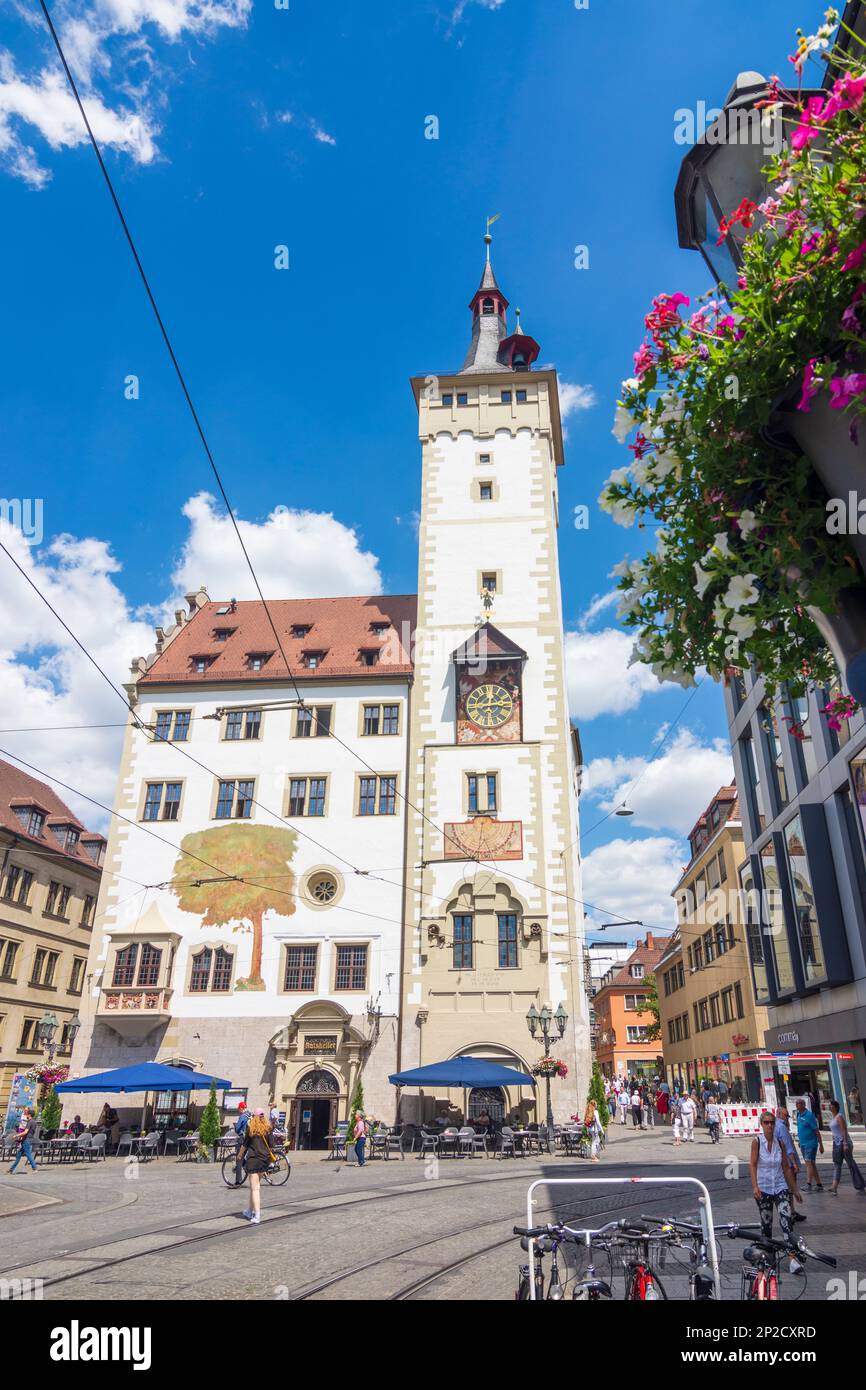 Würzburg: Town Hall, square Beim Grafeneckart in Unterfranken, Lower ...