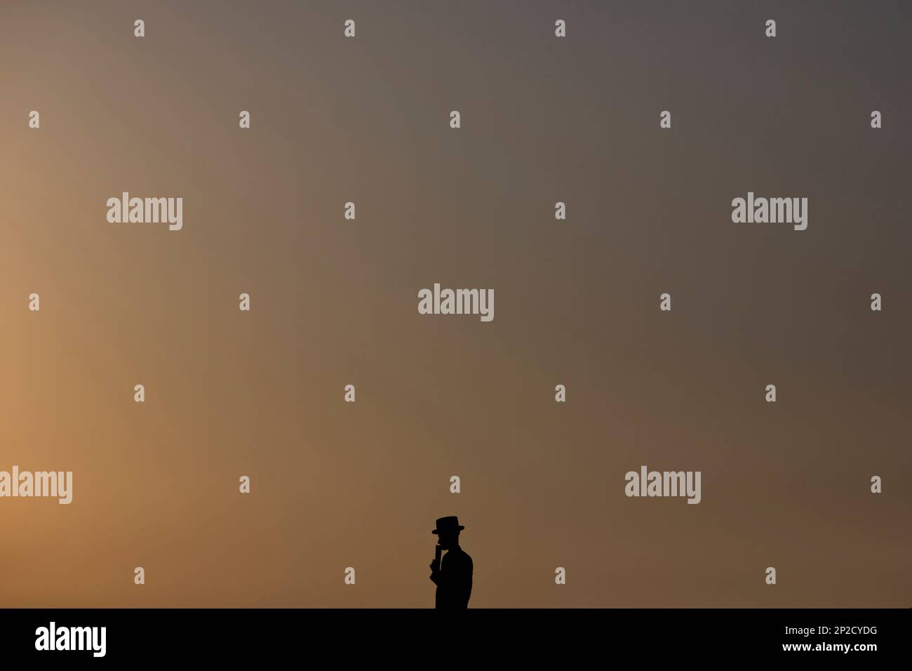 An ultra-Orthodox Jewish man of the Hassidic sect Vizhnitz prays on a ...