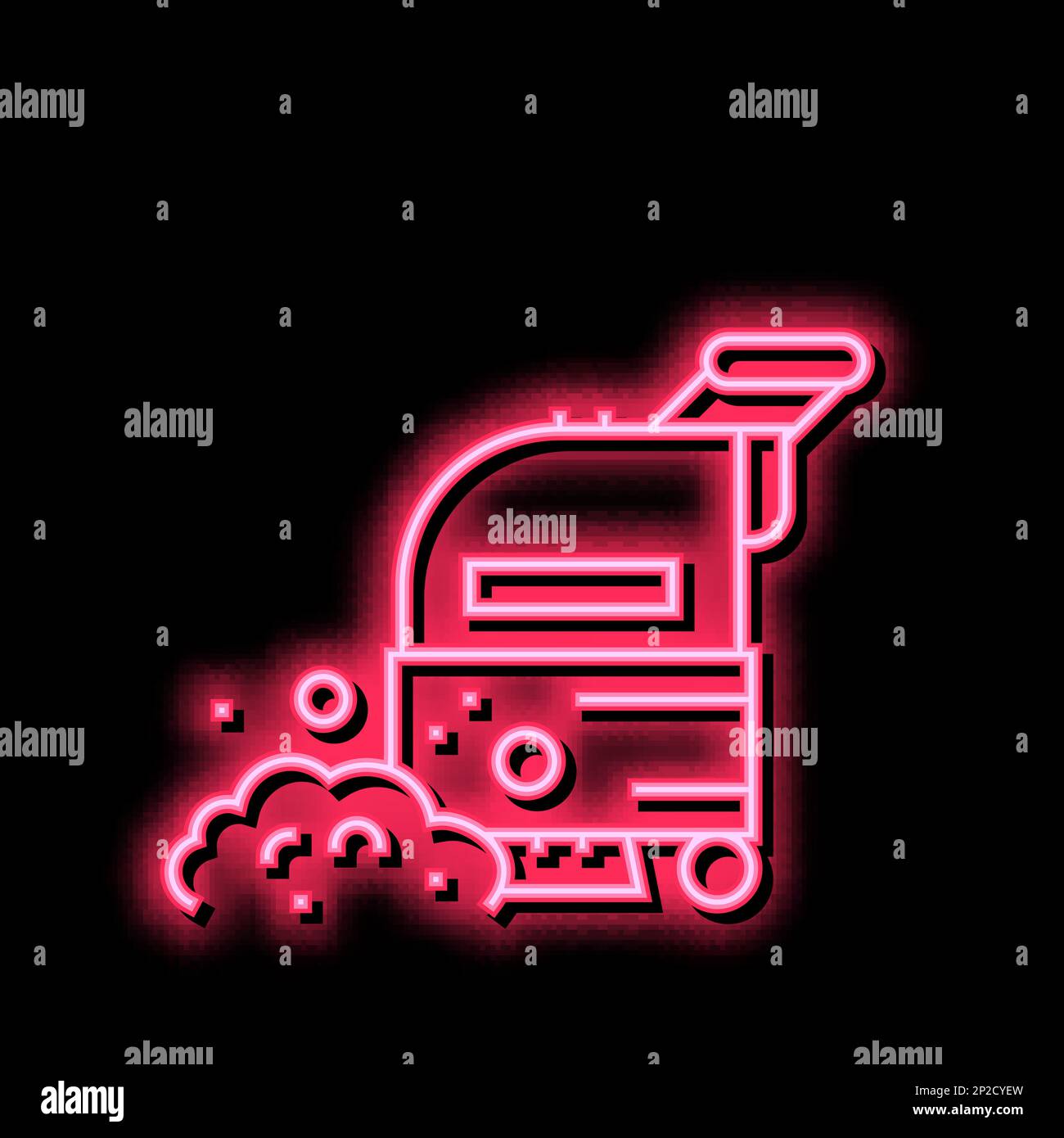 professional vacuum washing machine neon glow icon illustration Stock ...