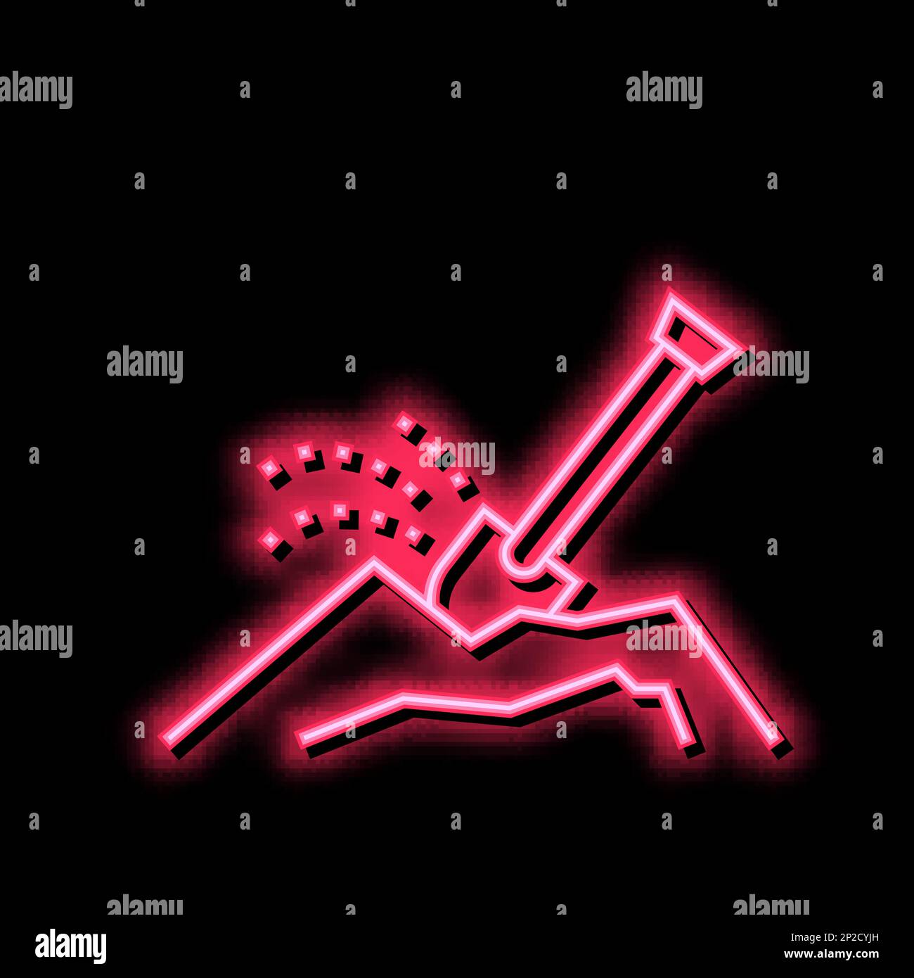 shovel dig hole neon glow icon illustration Stock Vector Image & Art ...