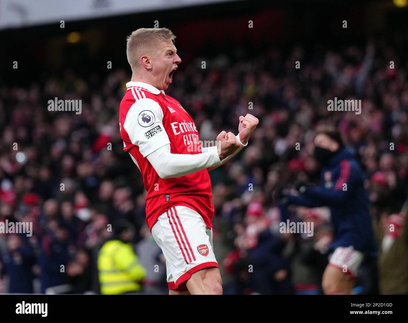 Arsenals Oleksandr Zinchenko Celebrates His Sides Third Goal Scored By