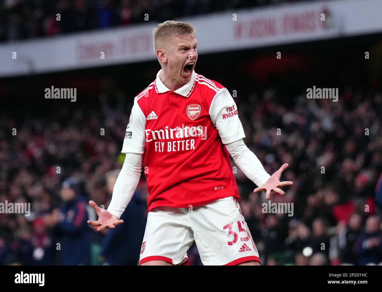 Arsenals Oleksandr Zinchenko Celebrates His Sides Third Goal Scored By