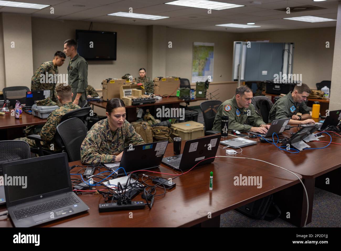 U.S. Marines with Marine Aircraft Group (MAG) 14 and Marine Air Control ...