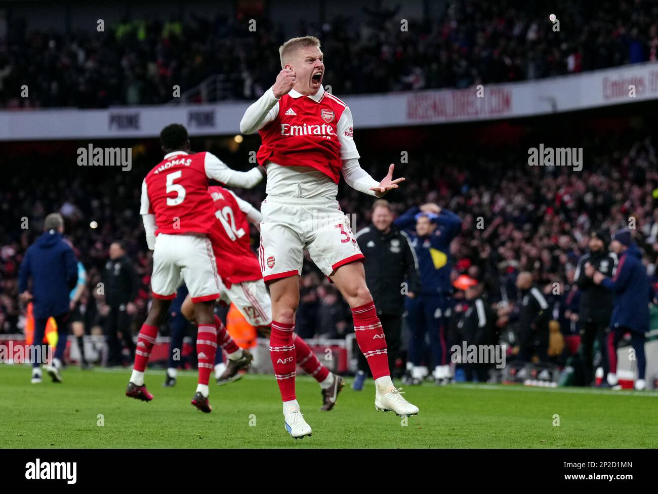 Arsenals Oleksandr Zinchenko Celebrates His Sides Third Goal Scored By