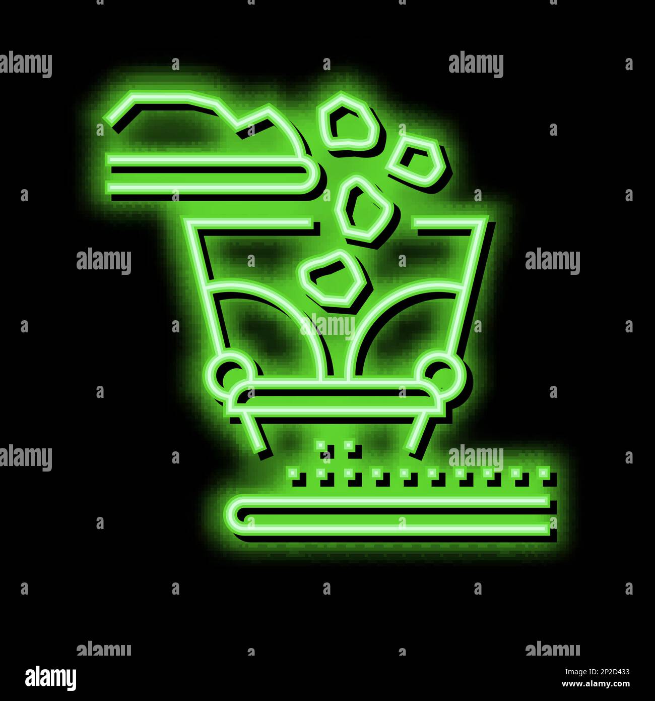 splitting up aluminium production neon glow icon illustration Stock ...