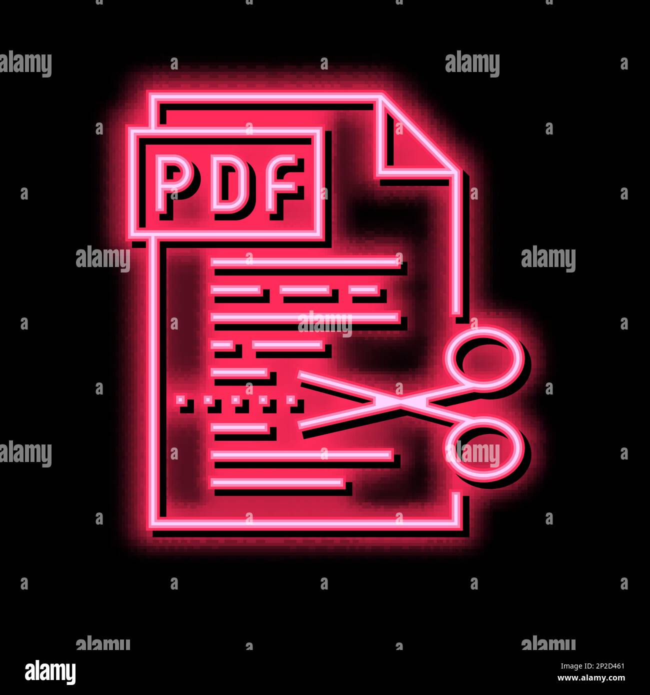 cutting pdf file neon glow icon illustration Stock Vector Image & Art ...