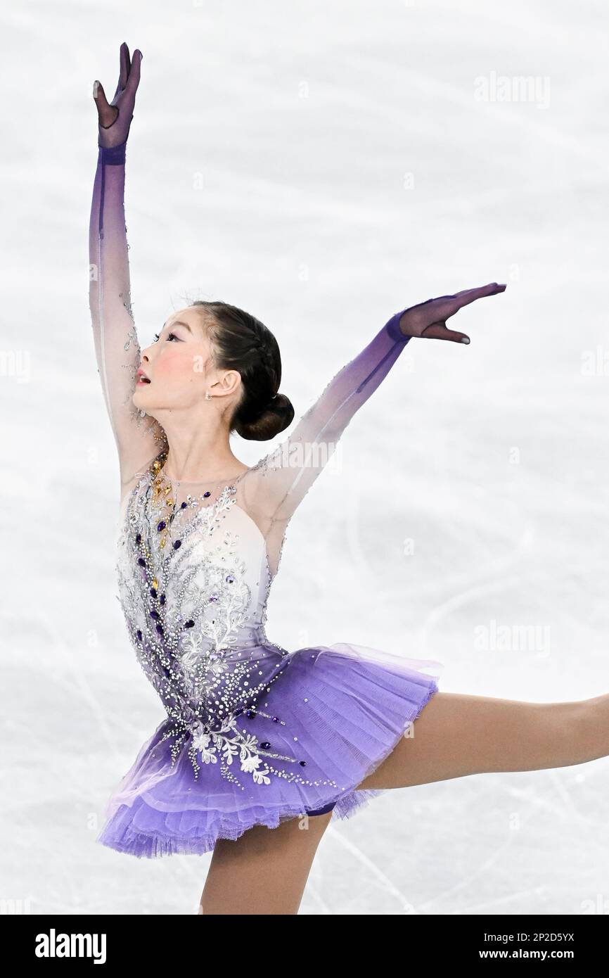 Soho LEE (USA), during Junior Women Free Skating, at the ISU World ...