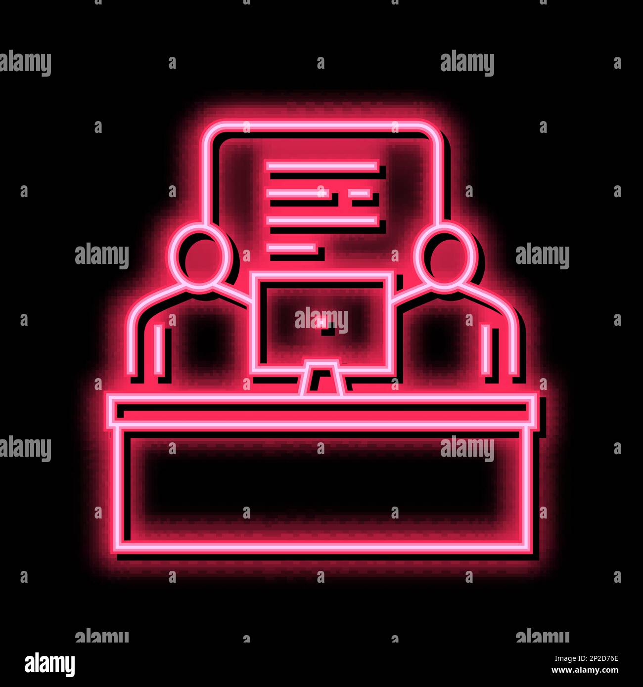 people chatting computer messager neon glow icon illustration Stock ...
