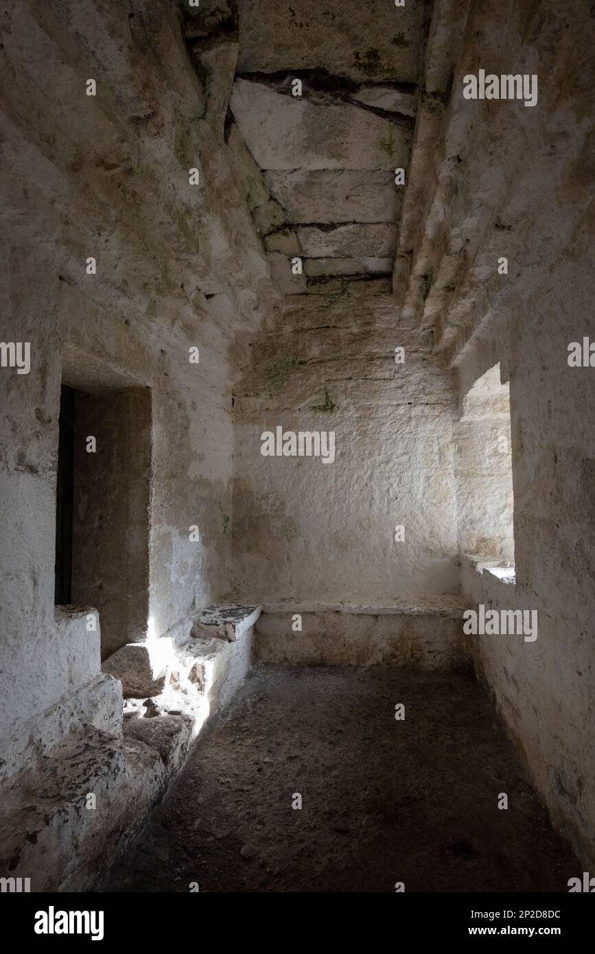 Small chamber inside Beaumaris Castle, Anglesey, North Wales Stock ...