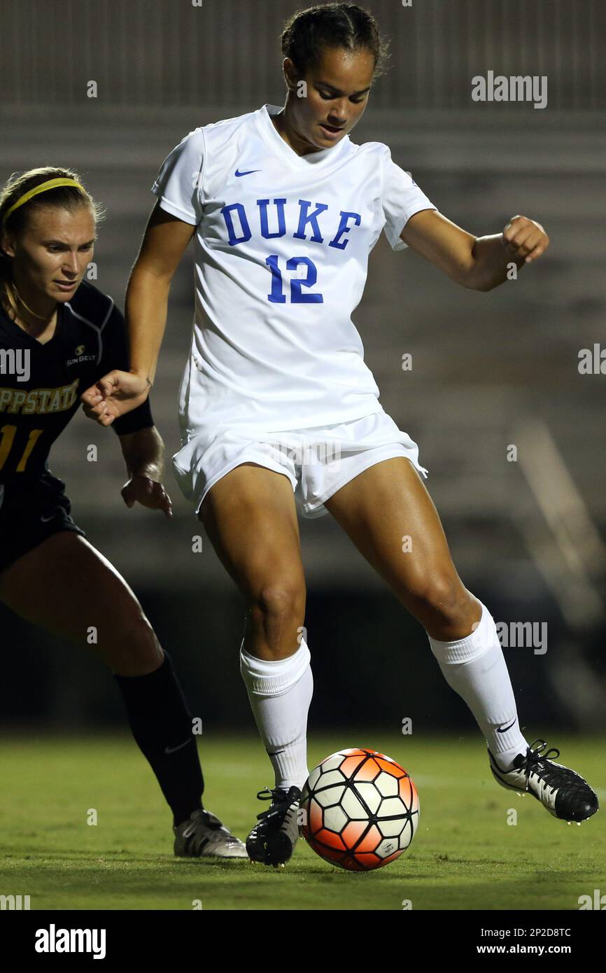 17 September 2015: Duke's Kayla McCoy (12) and Appalachian State's ...