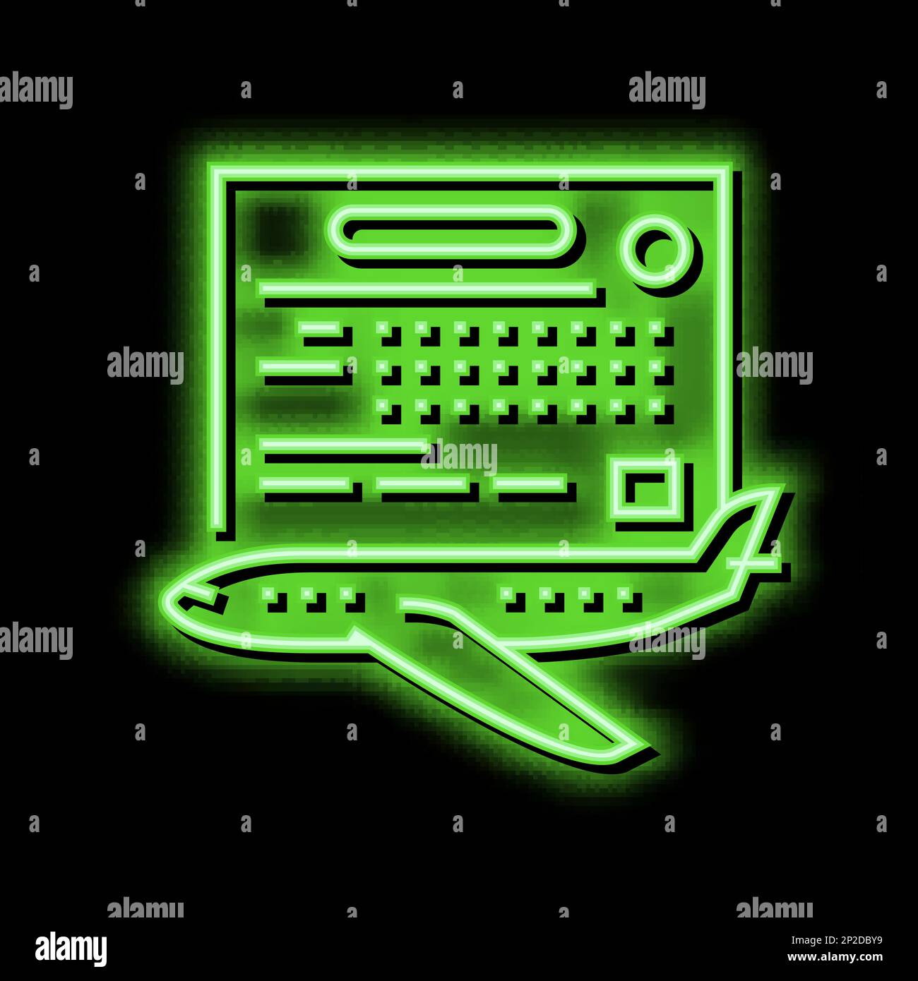 study time flight school neon glow icon illustration Stock Vector Image ...