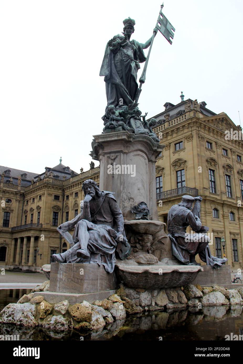 Frankonianbrunnen, sculptures decorated neo-baroque fountain on the ...