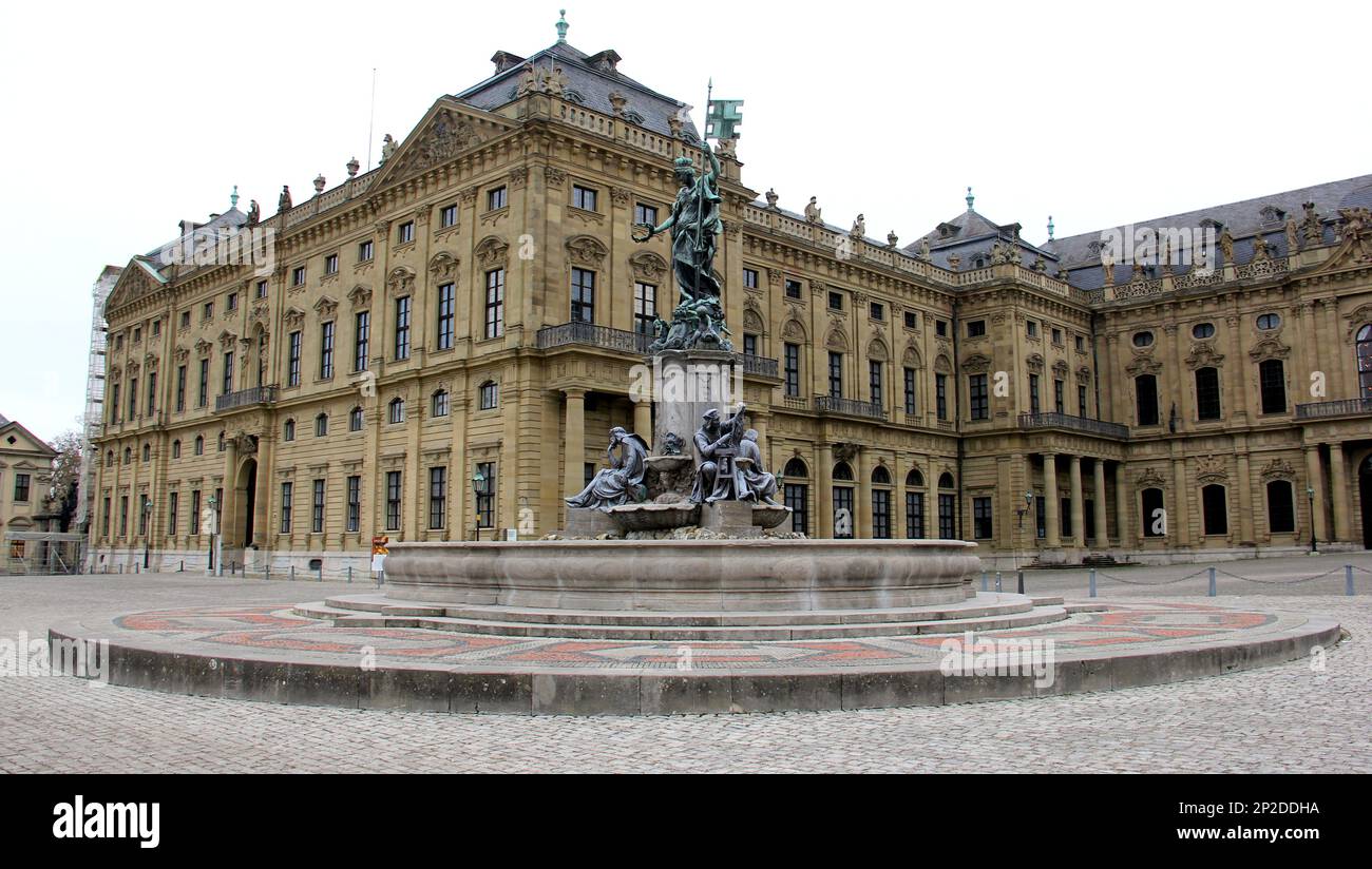 Frankonianbrunnen, sculptures decorated neo-baroque fountain on the ...