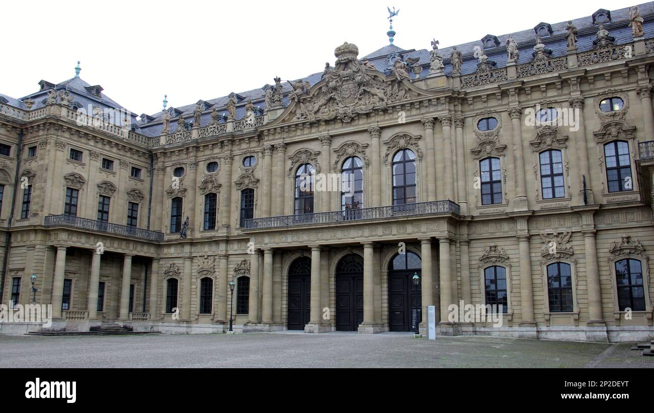Front facade and cour d'honneur of the Residenz, 18th-century baroque ...