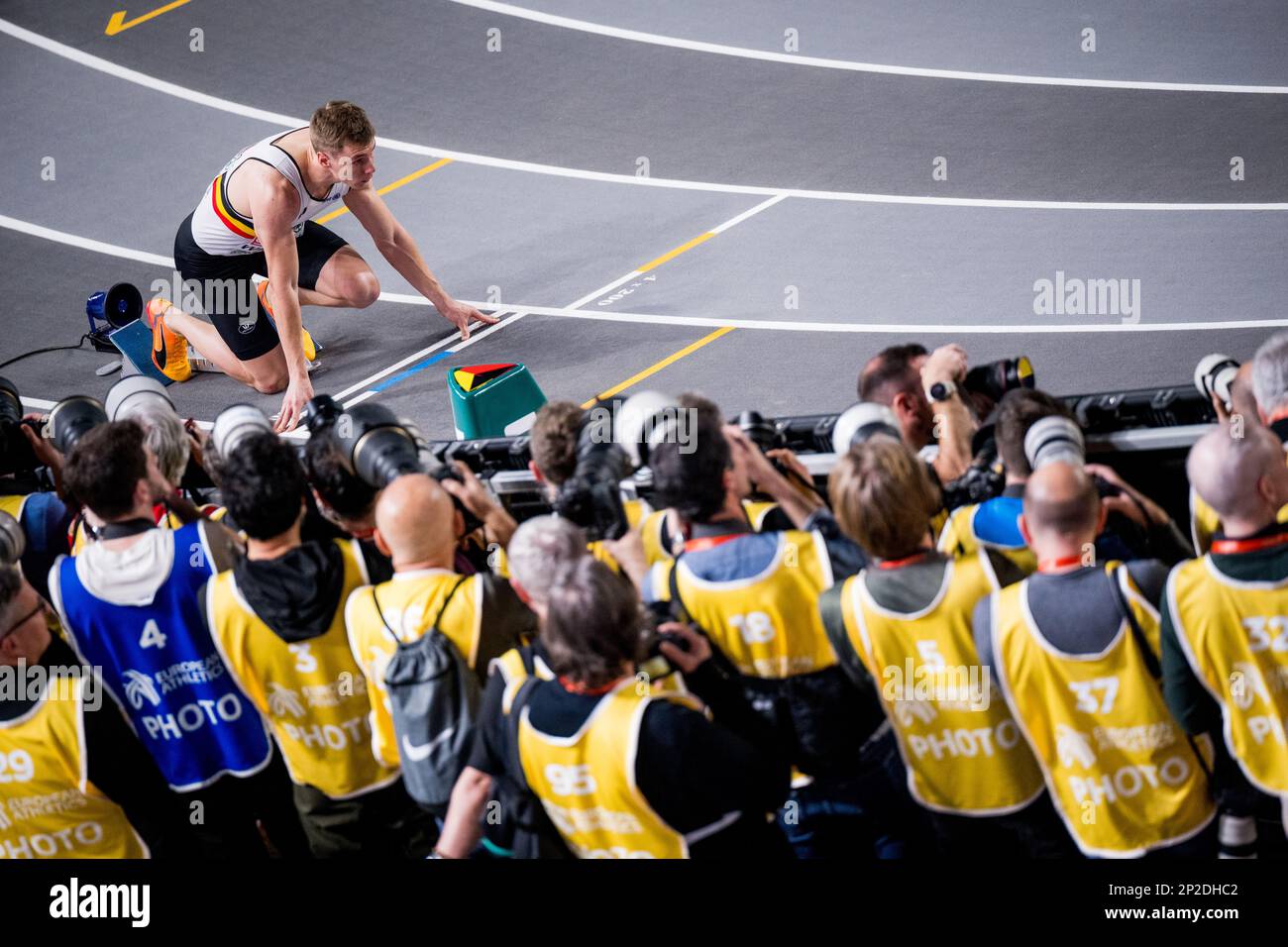 Belgian Julien Watrin pictured in action during the men's 400m final at ...