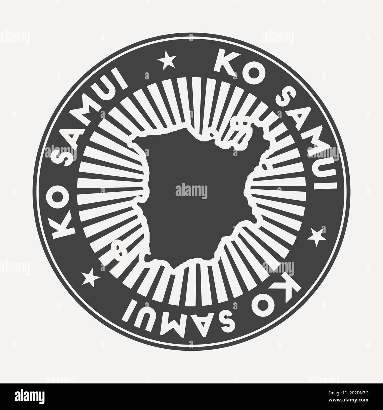 Ko Samui round logo. Vintage travel badge with the circular name and ...