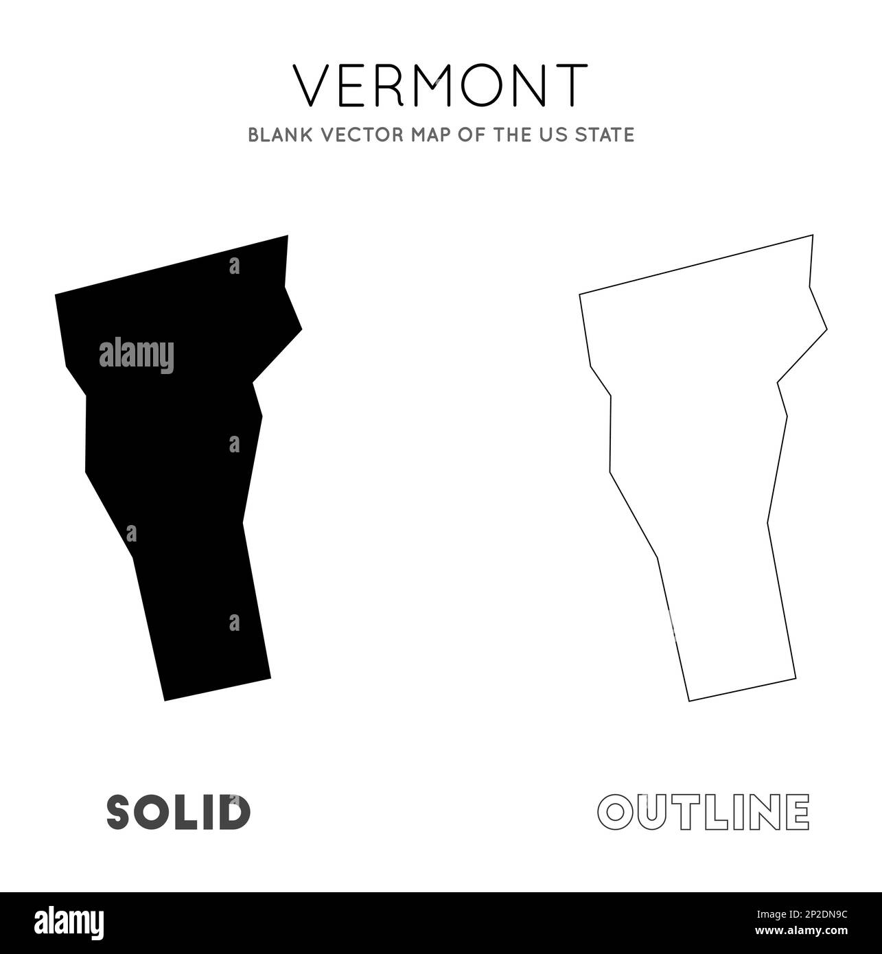 Vermont map. Blank vector map of the US State. Borders of Vermont for ...