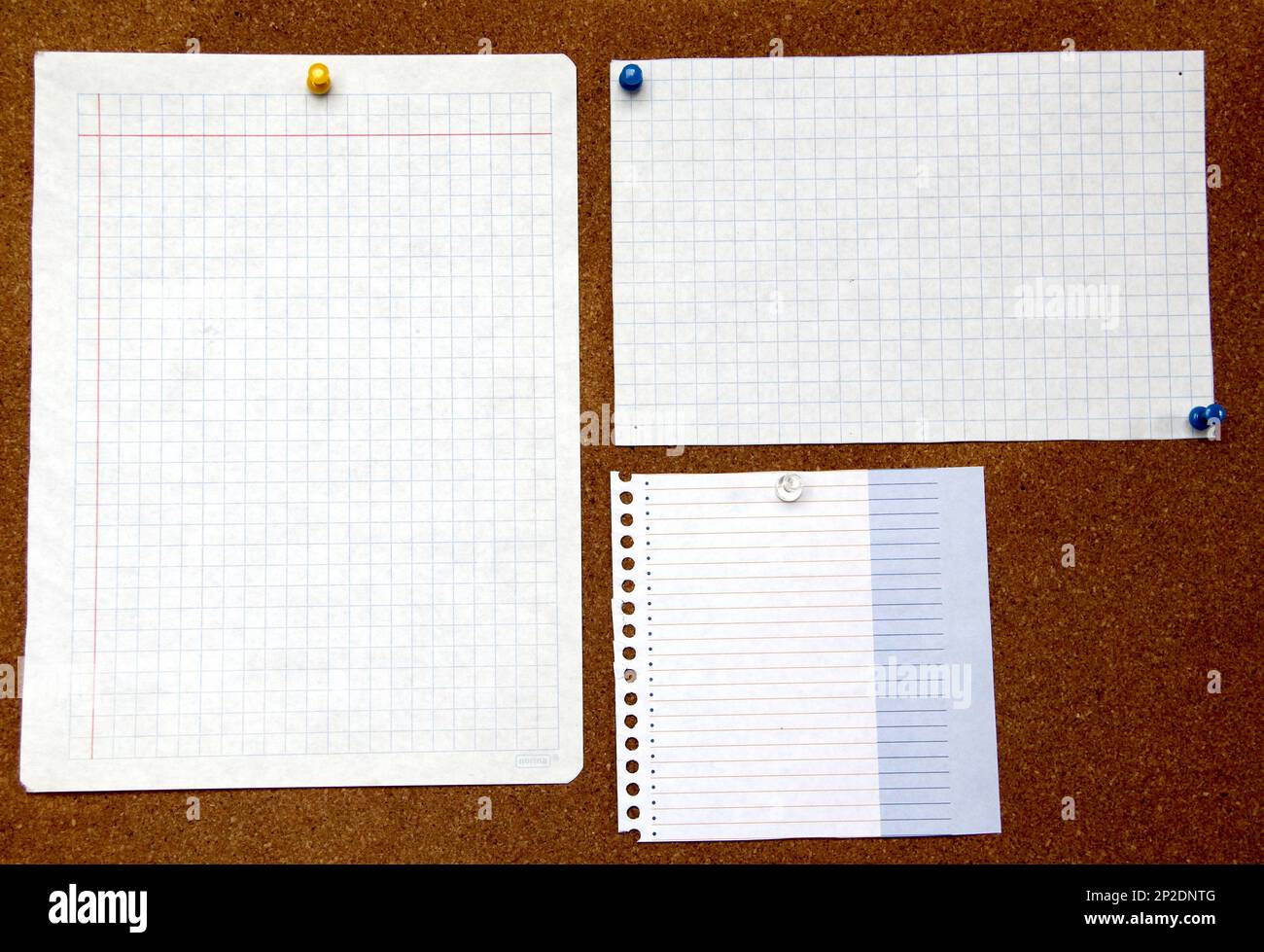 White notes for important messages, motivation and reminder on cork ...