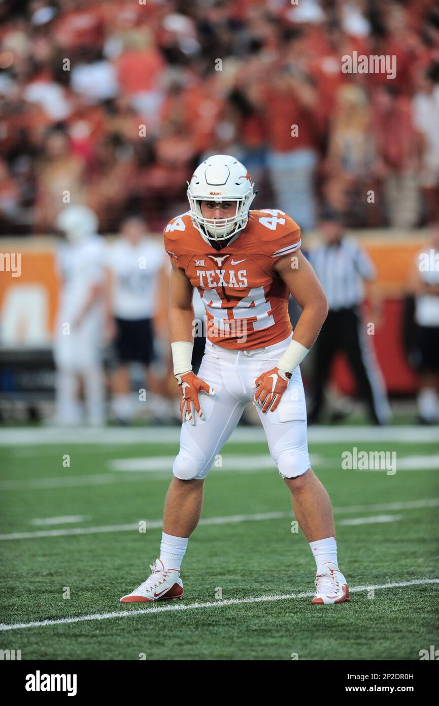 12 September 2015: Texas LB Breckyn Hager during 42 - 28 win over Rice ...