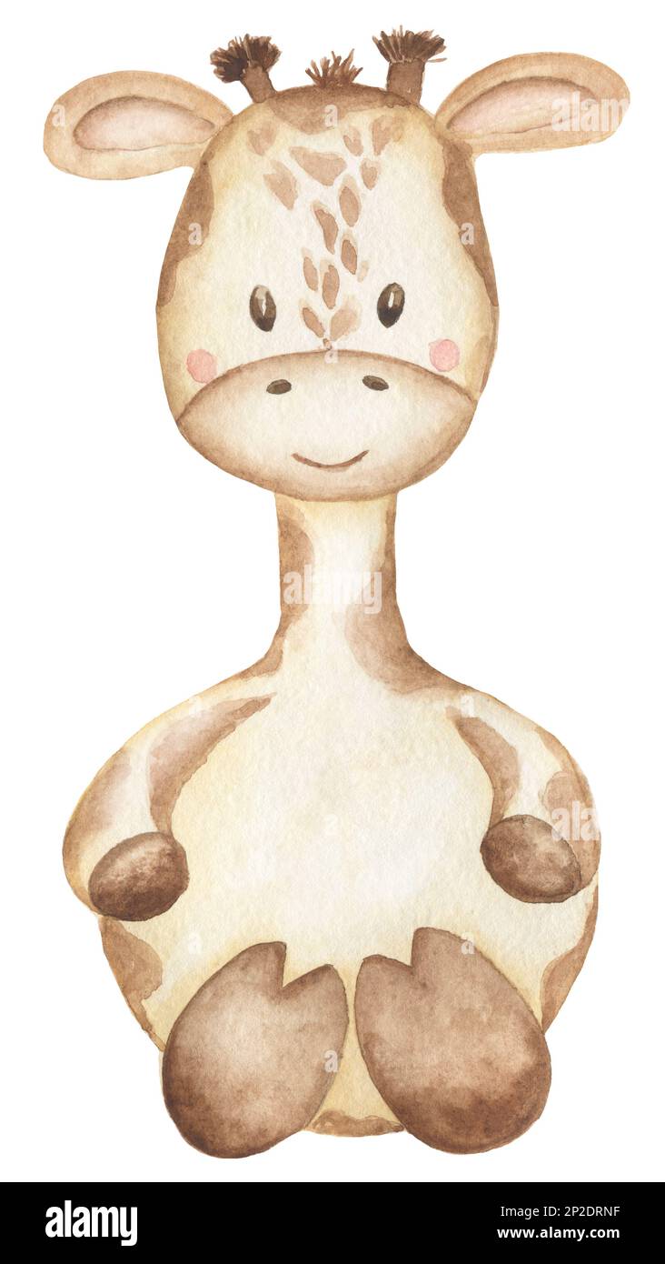 Giraffe clipart. Watercolor Baby Giraffe clip art, Tropical animal ...
