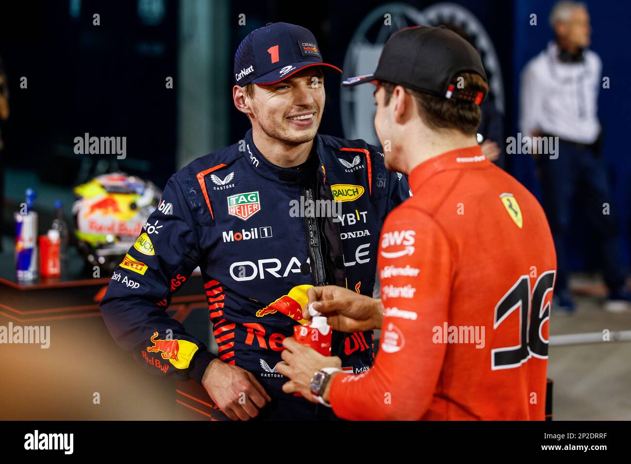 VERSTAPPEN Max (ned), Red Bull Racing RB19, portrait LECLERC Charles ...