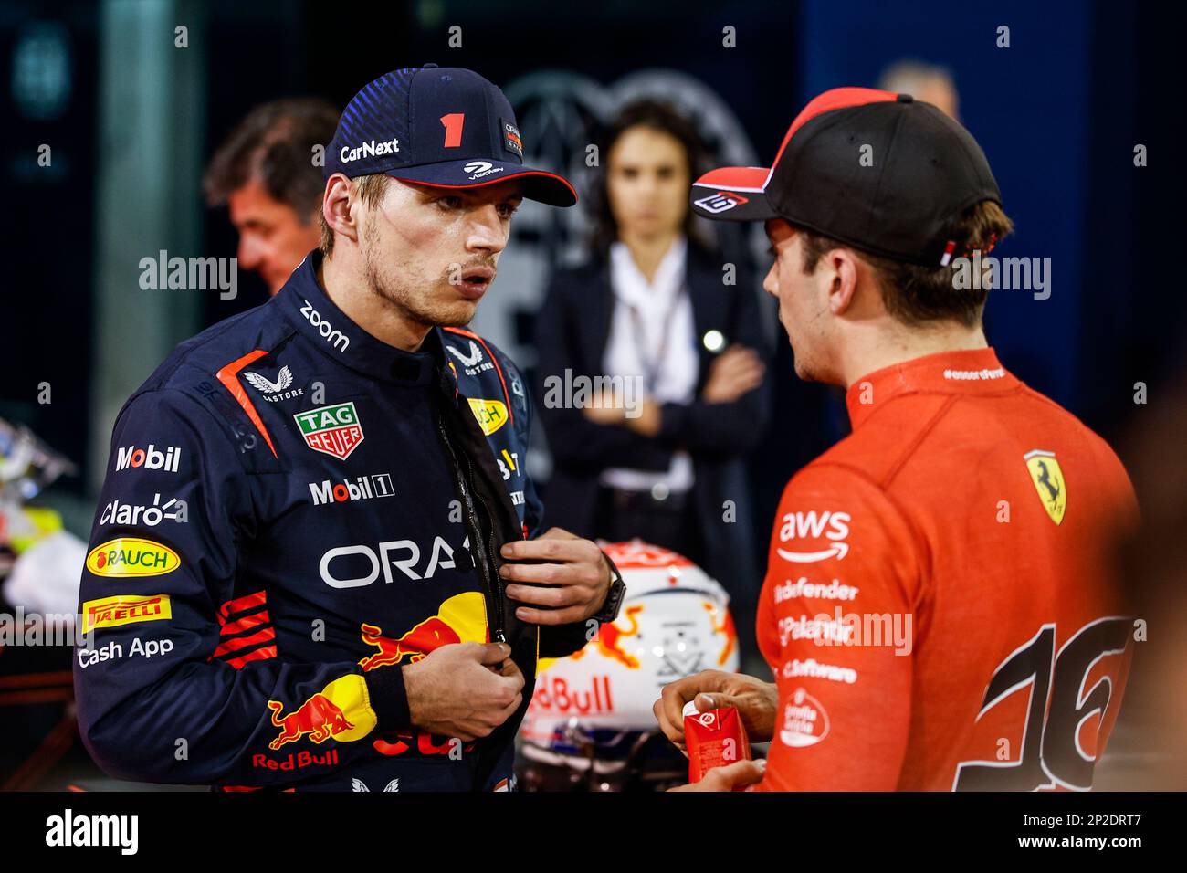 VERSTAPPEN Max (ned), Red Bull Racing RB19, portrait LECLERC Charles (mco), Scuderia Ferrari SF ...