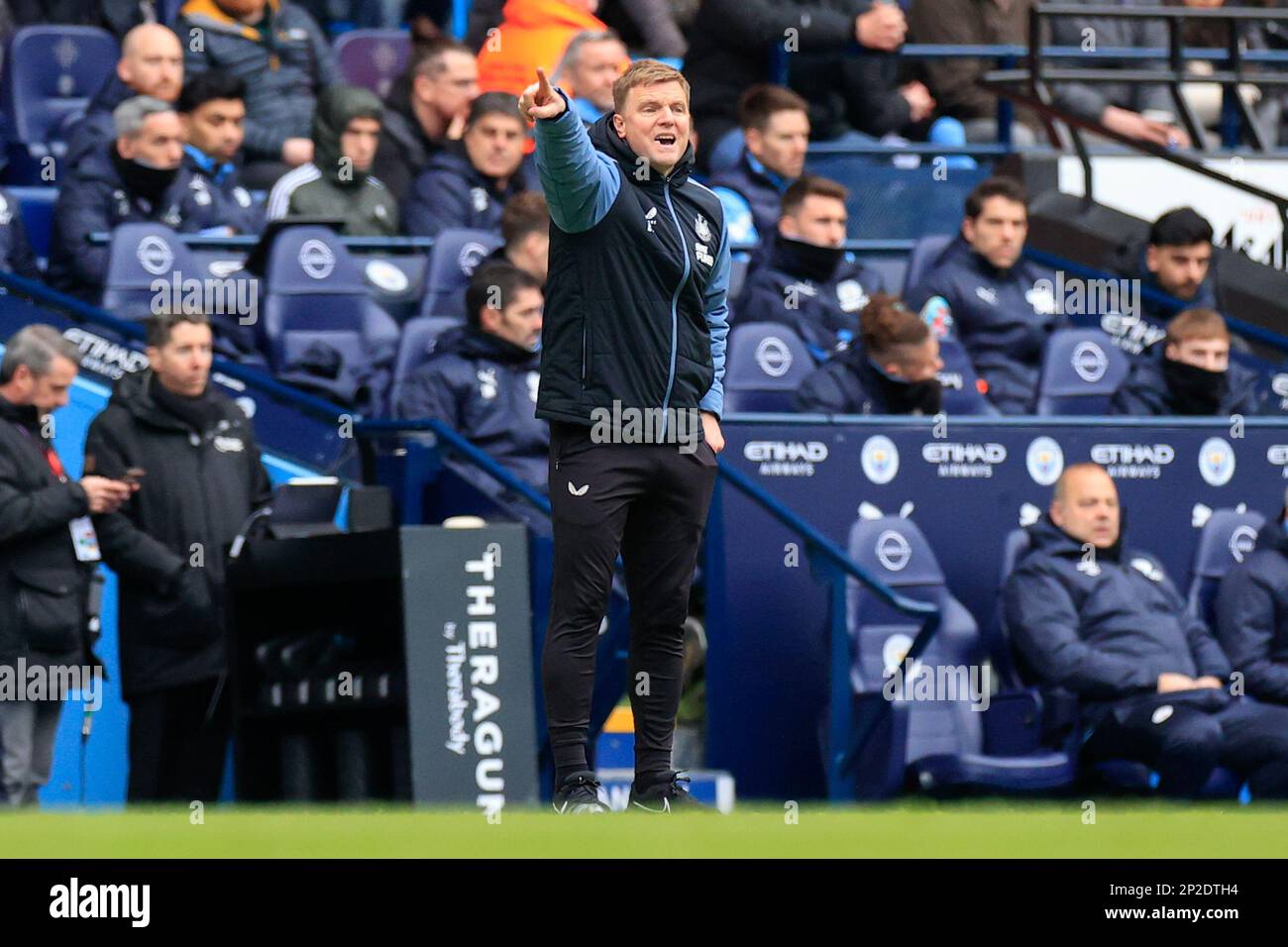 Eddie Howe the Newcastle United Manager on the sidelines during the ...