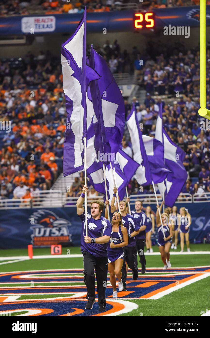 September 12, 2015: Kansas State Wildcats cheerleaders celebrate a ...