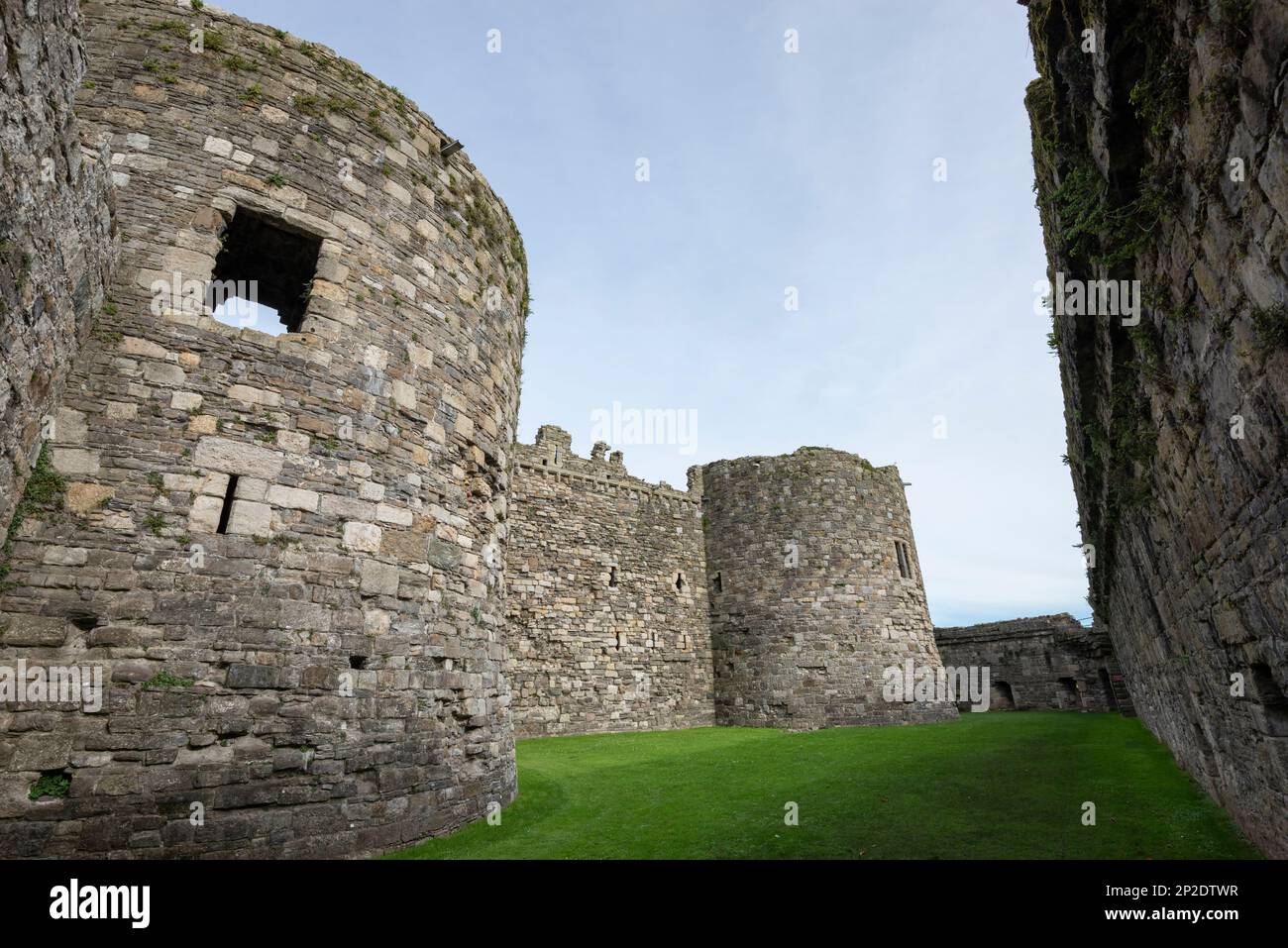 Outer Ward of Beaumaris Castle, Anglesey, North Wales Stock Photo - Alamy