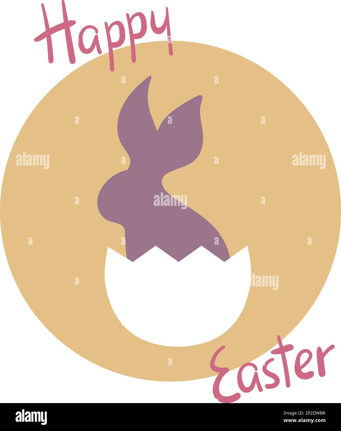 Happy Easter celebration logo in pastel colors. Easter symbols ...