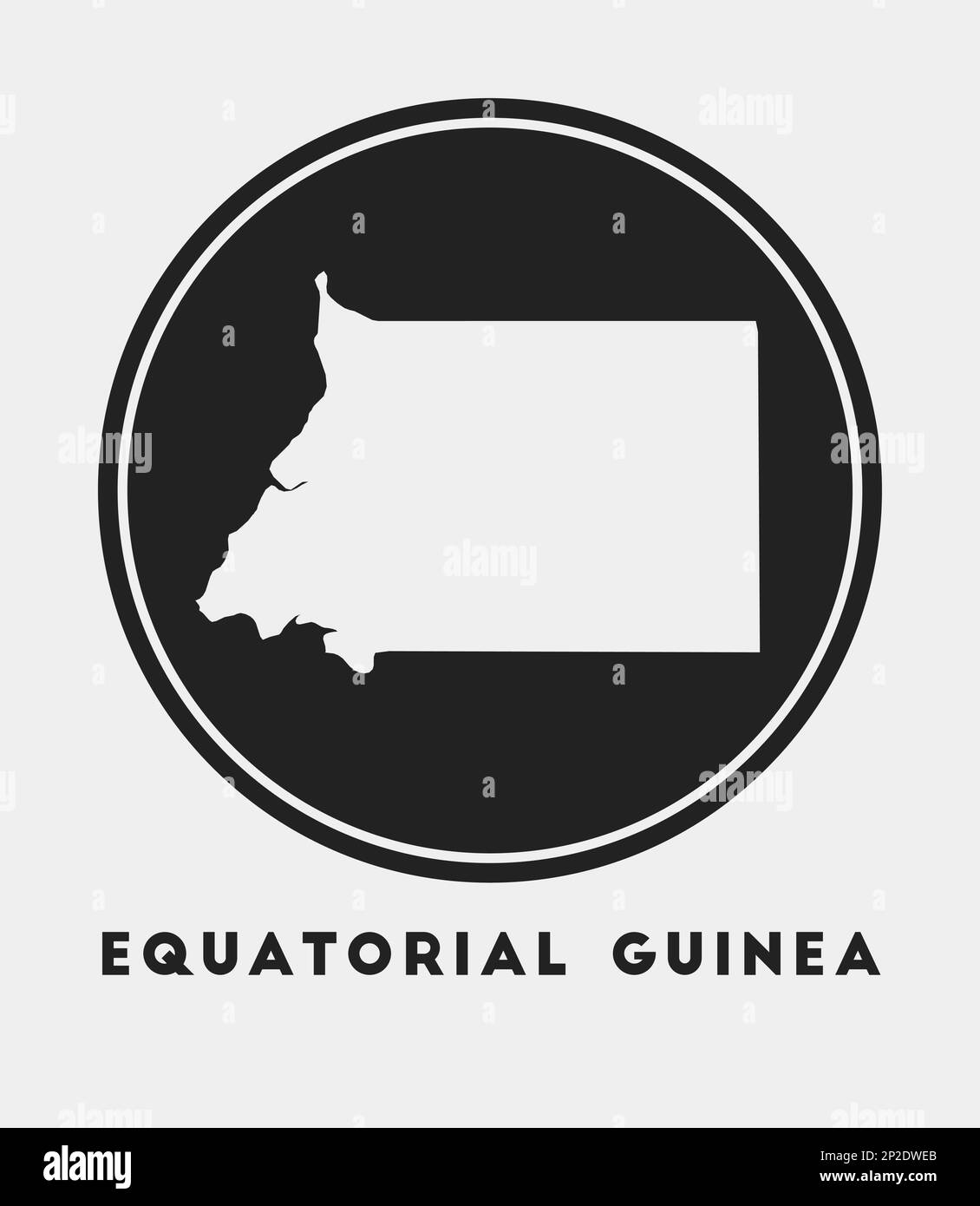 Equatorial Guinea icon. Round logo with country map and title. Stylish ...