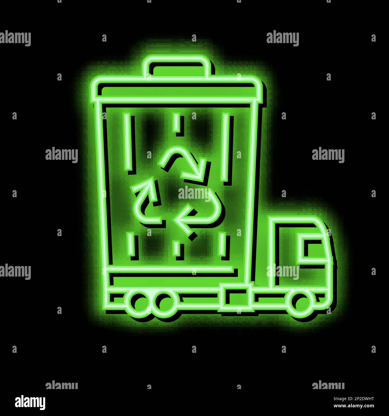 garbage removal and disposal logistics neon glow icon illustration ...