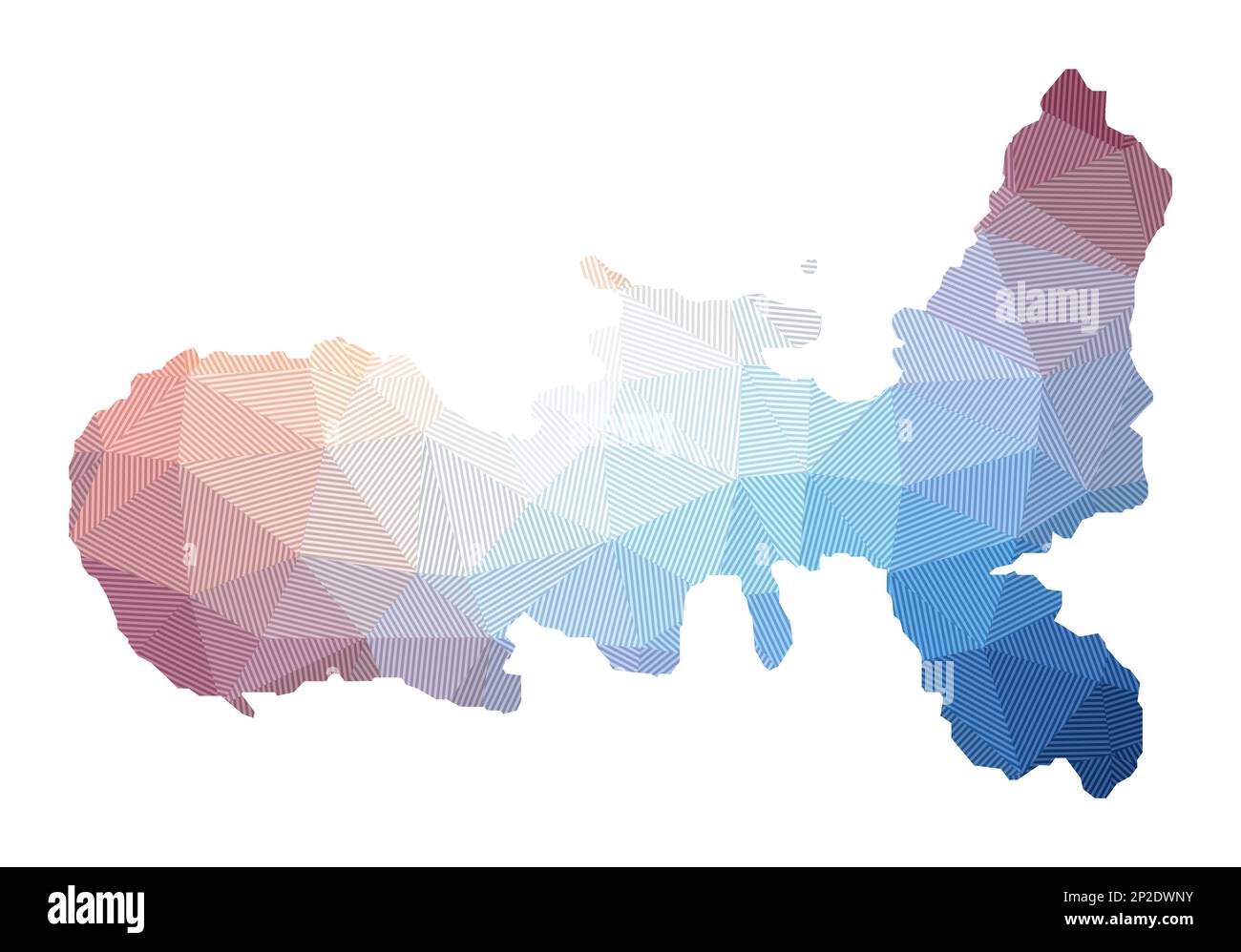Map of Elba. Low poly illustration of the island. Geometric design with ...
