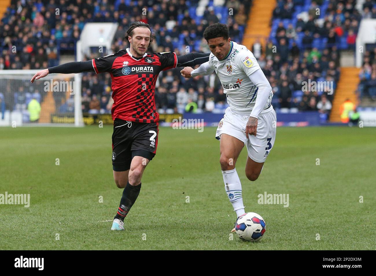 Birkenhead, UK. 04th Mar, 2023. Jamie Sterry of Hartlepool United (l ...