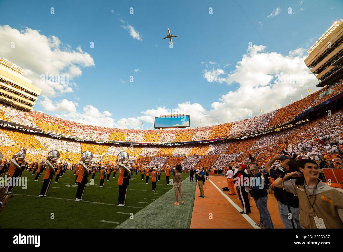 September 12, 2015: A navy plane flies over Neyland Stadium before the ...